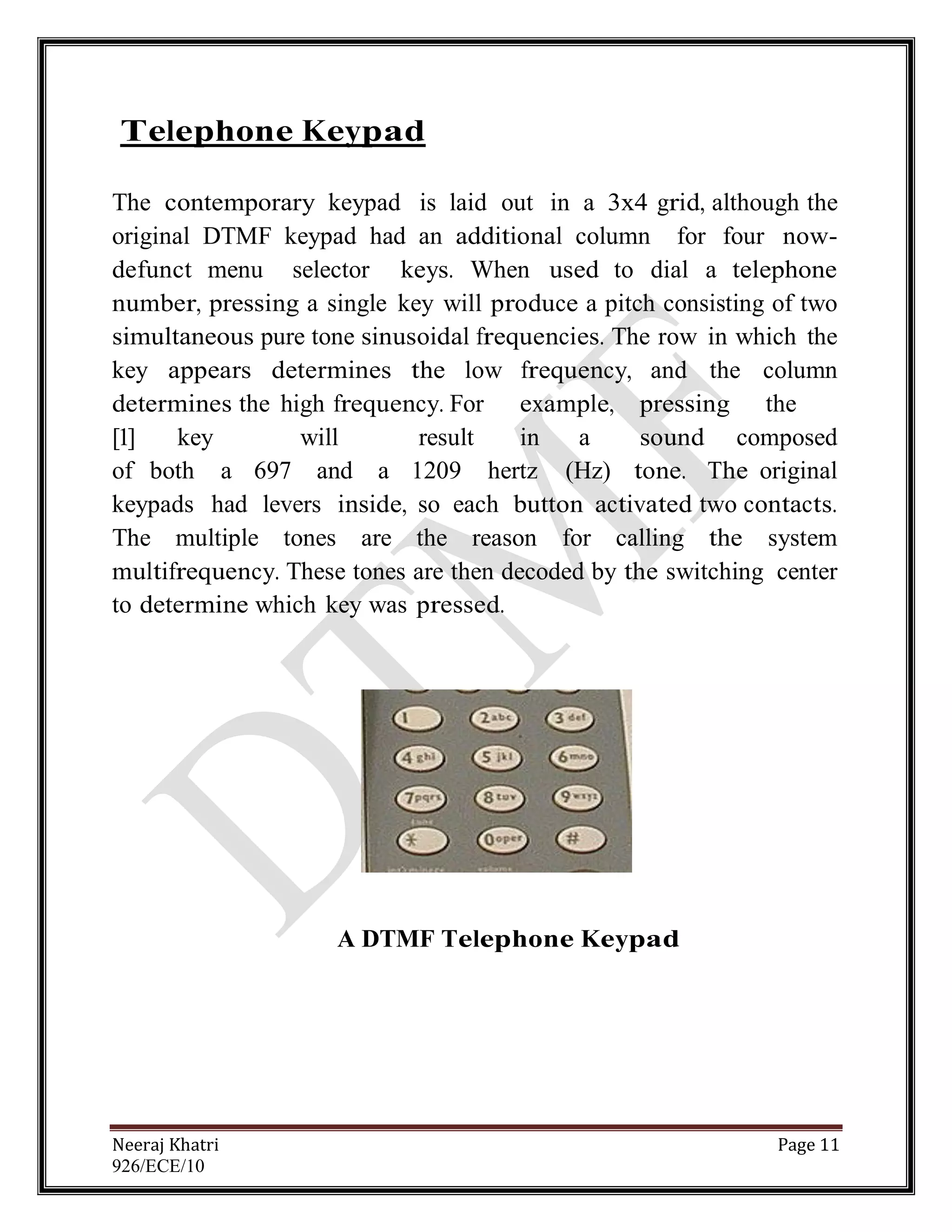 Dual tone multiple frequency | PDF