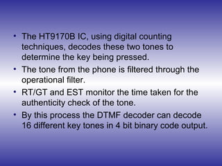 Dual tone multiple frequency | PPT