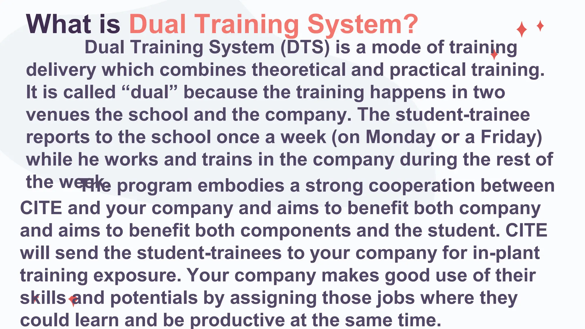 Dual Training System WORK-BASED LEARNING WITH EMPHASIS ON TRAINERS METHODOLOGY | PPTX
