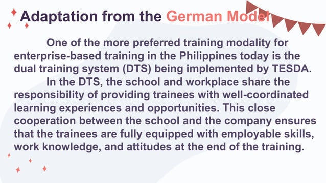 Dual Training System WORK-BASED LEARNING WITH EMPHASIS ON TRAINERS ...