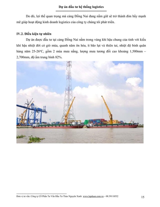 Dự án đầu tư hệ thống Logistics Dịch vụ cảng Đồng Nai 0903034381 | PDF