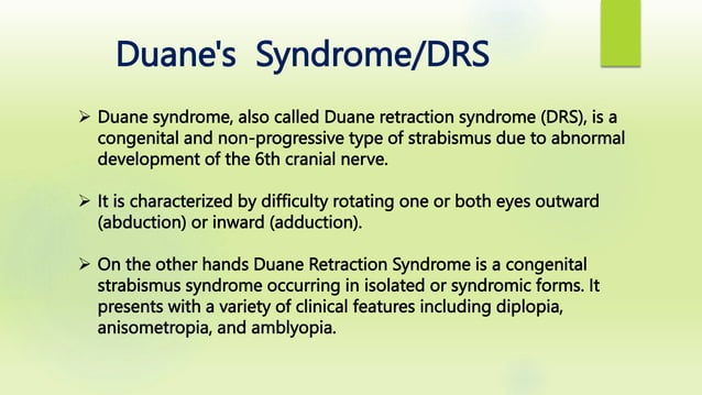 Duane's Retraction Syndrome.pptx | Physical Therapy | Wellness
