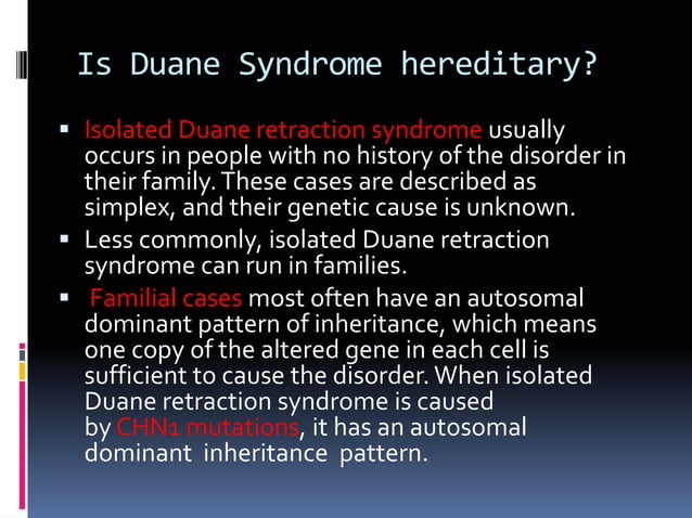 Duane syndrome 2 | PPSX | Eye and Vision Conditions | Diseases and ...