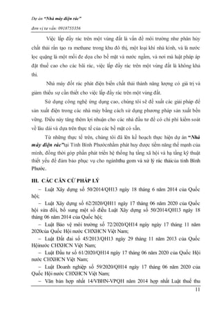 Thuyết minh dự án nhà máy điện rác | DOCX