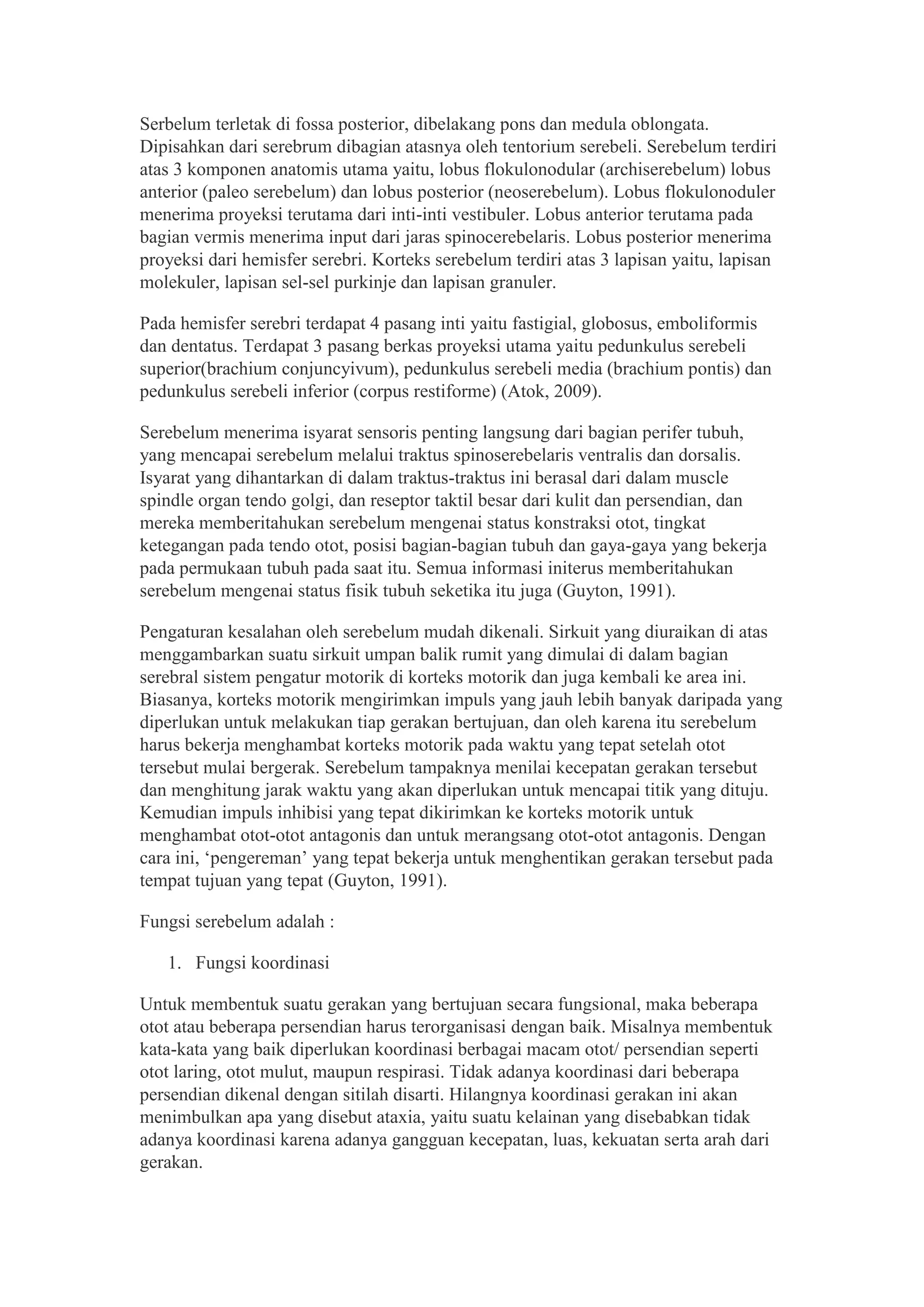 Tes Cerebellum | DOCX