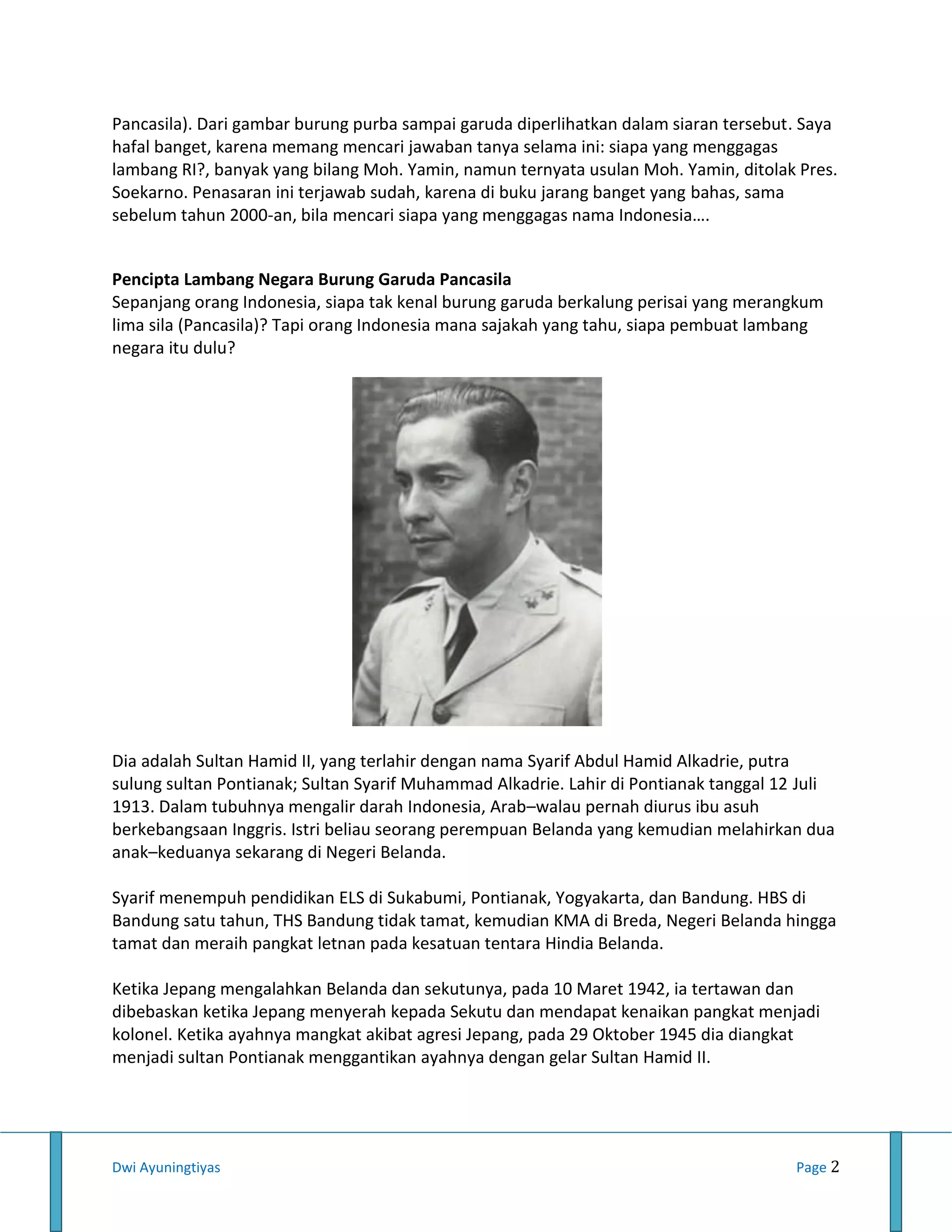 Burung Garuda Sebagai Lambang Negara | DOCX