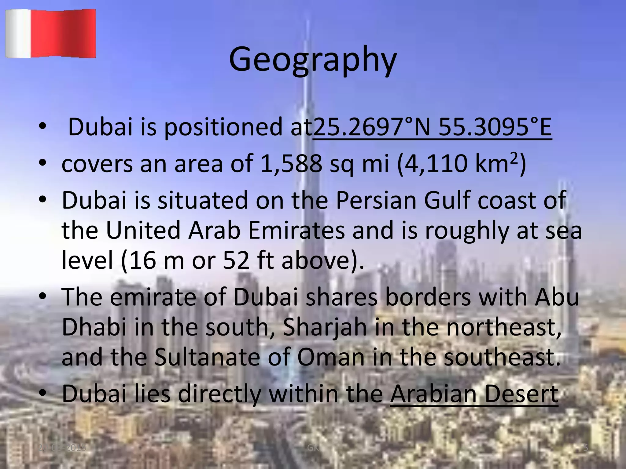 Introduction and Tourist Attraction of Dubai | PPTX