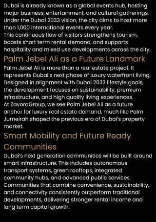 Dubai 2033 and the Future of Urban Living How Lifestyle Is Driving Real ...
