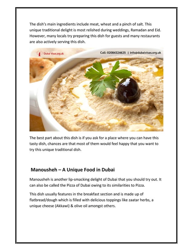 Dubai Cuisine: 5 Exotic Dishes To Try In 2022 for Tourists | PDF ...