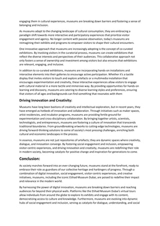 Beyond Artifacts: The Evolving Role of Museums in Modern Society | PDF