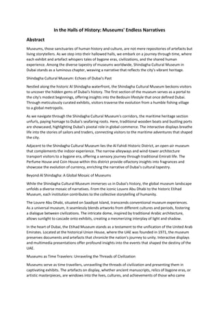 In the Halls of History: Museums' Endless Narratives | PDF