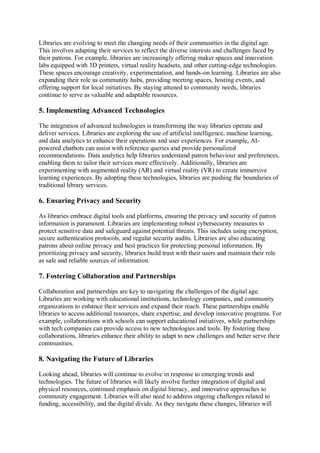 The Evolving Role of Libraries in the Digital Age: Adapting to New ...