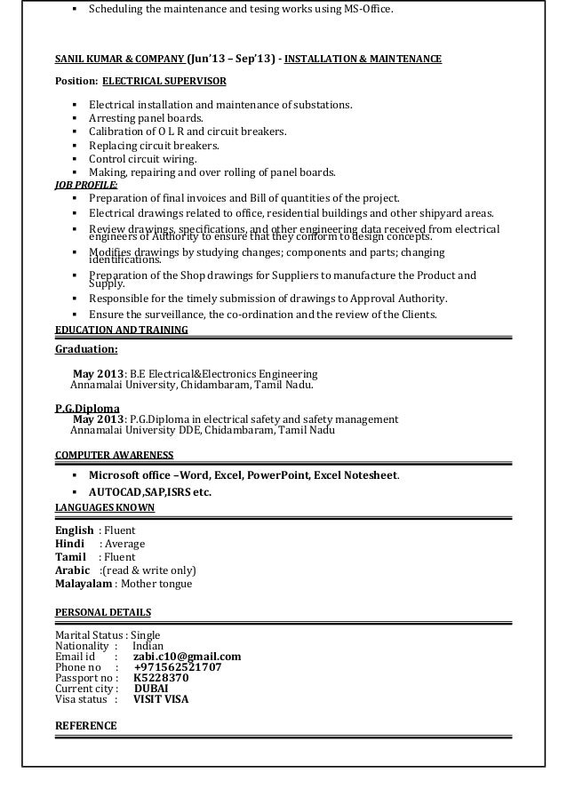 Dubai cv