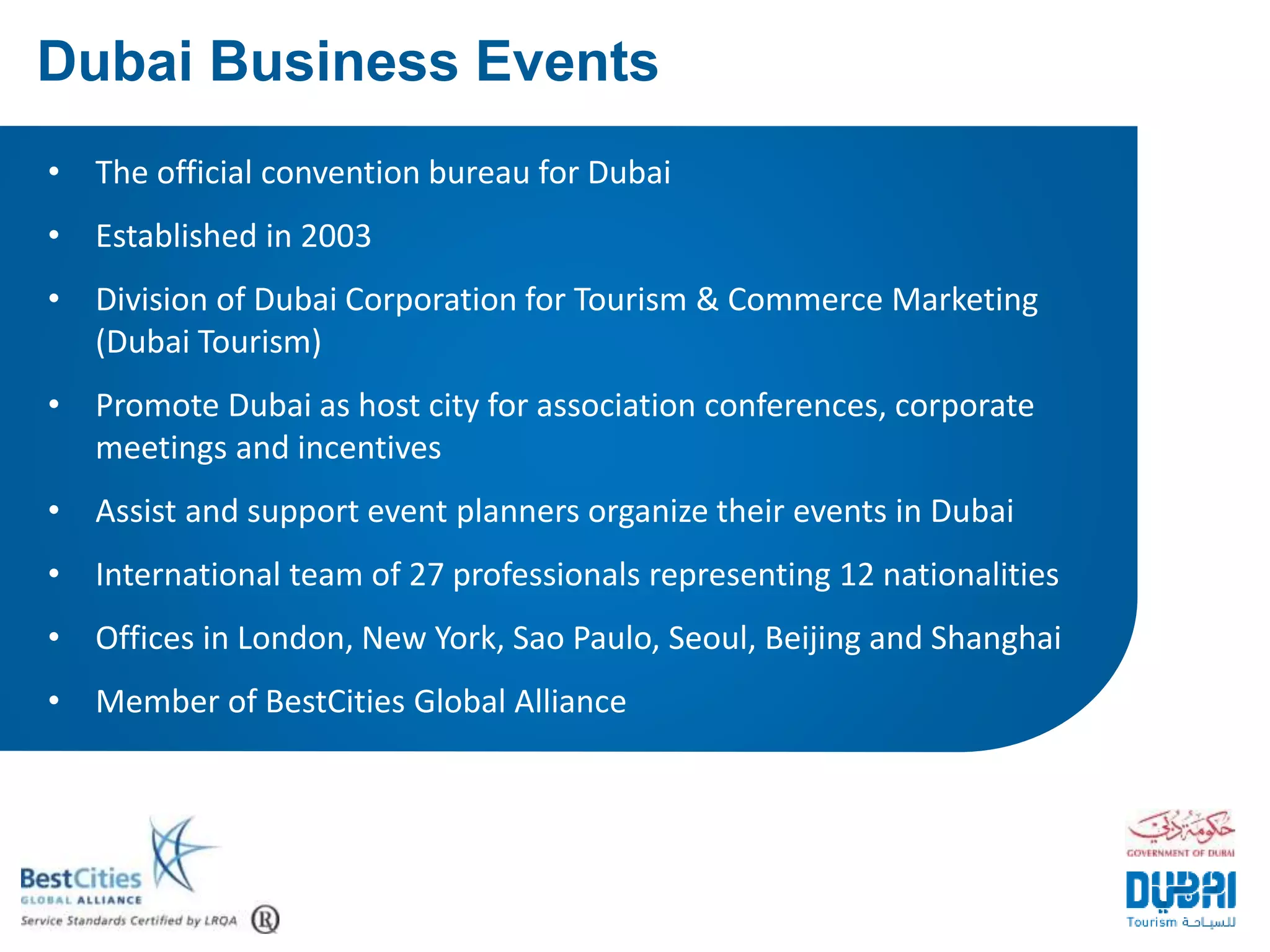 Dubai’s Development in International Meetings and Conventions | PPTX