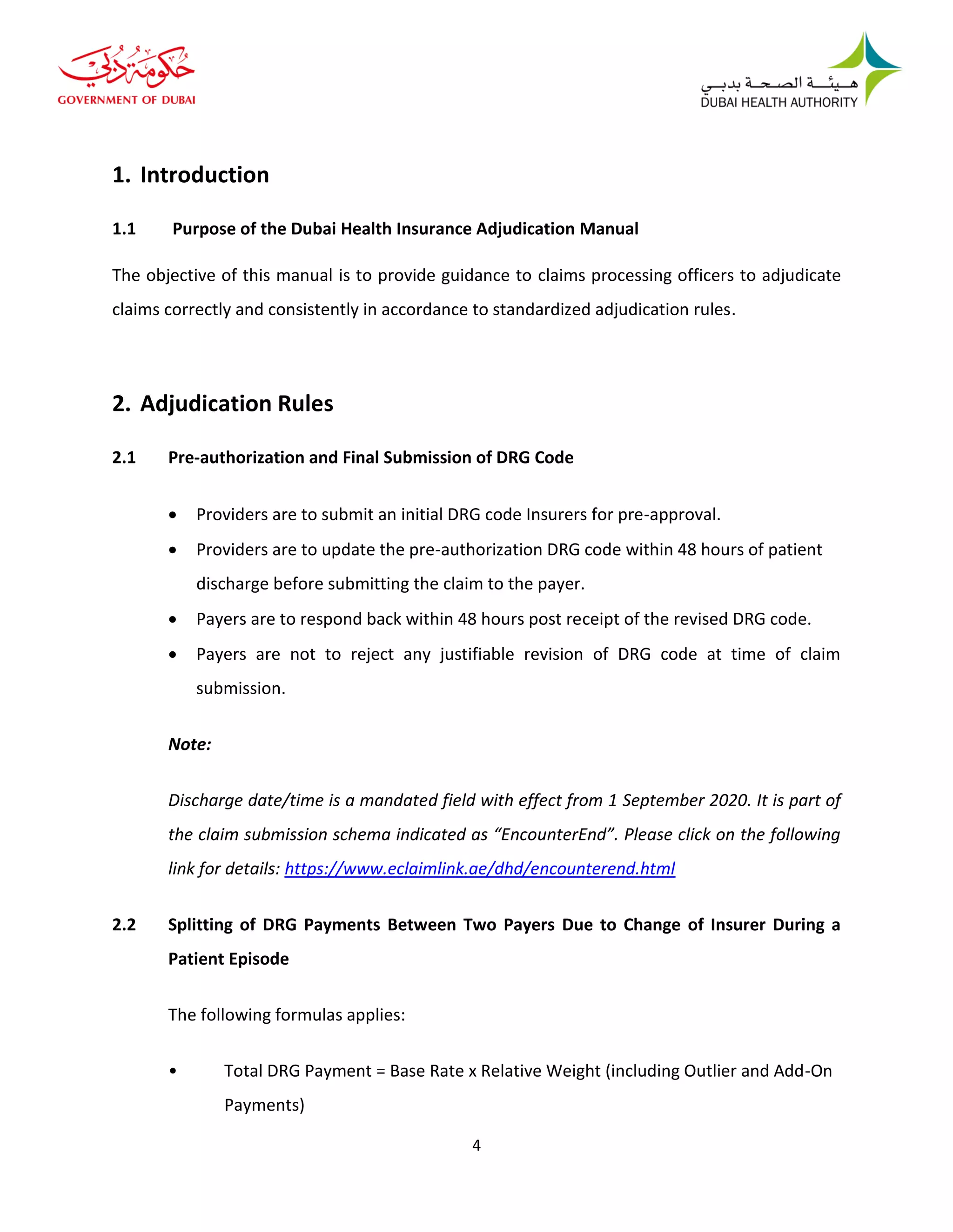 Dubai health insurance adjudication manual v1.0 final | PDF