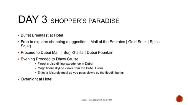 Dubai Itinerary- Sample | PPTX