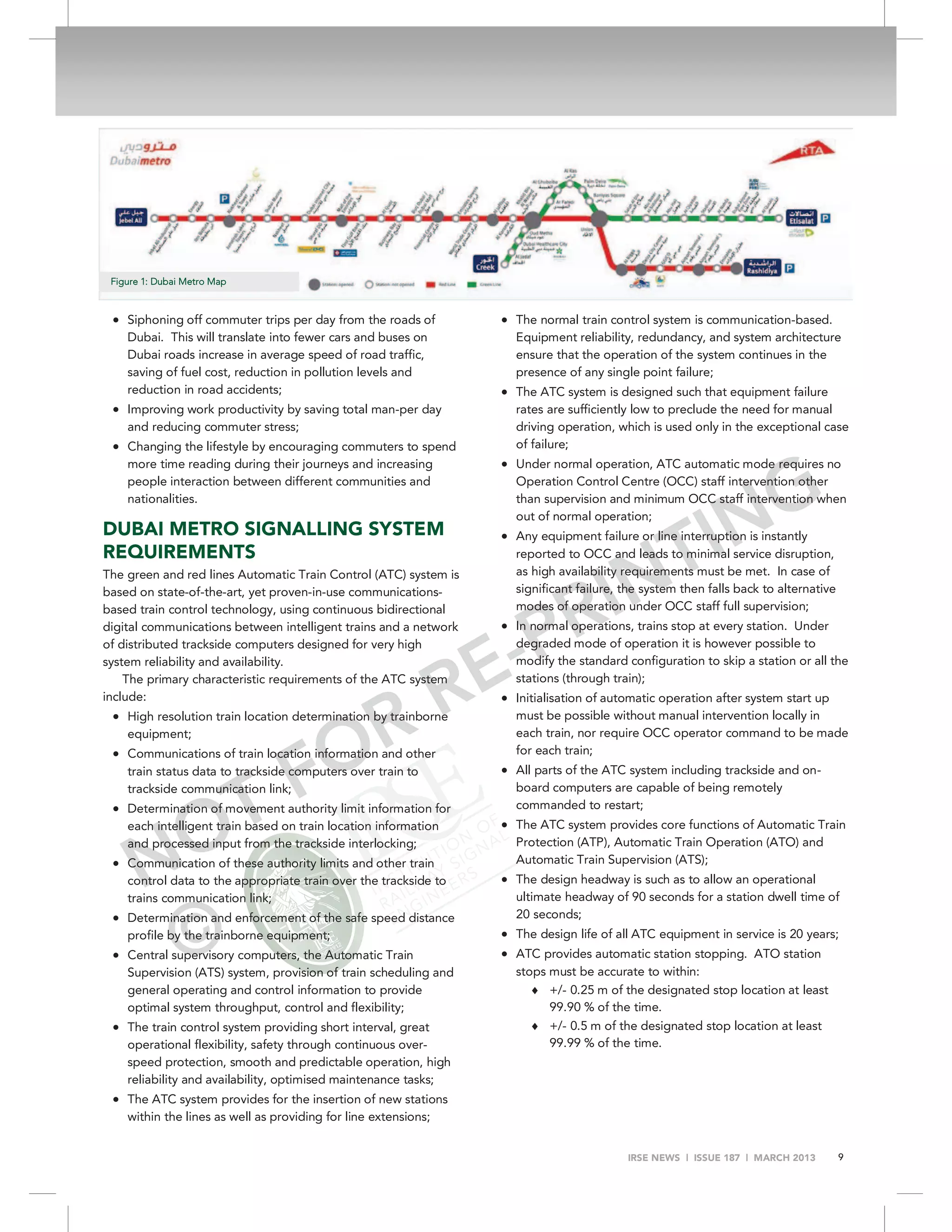 Dubai metro paper in IRSE magazine | PDF