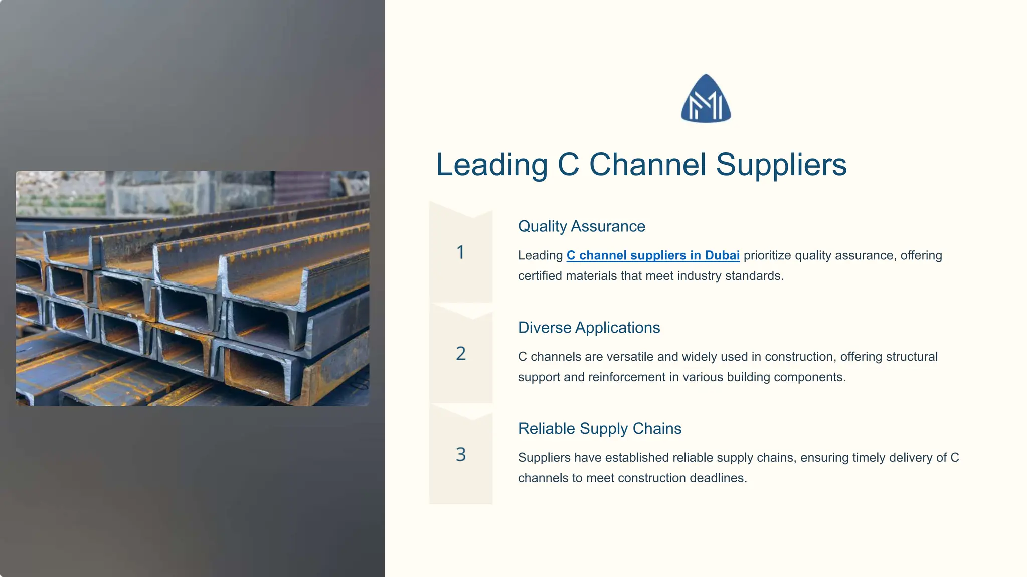 Metal And Machine :Top C Channel Suppliers in Dubai | PPTX