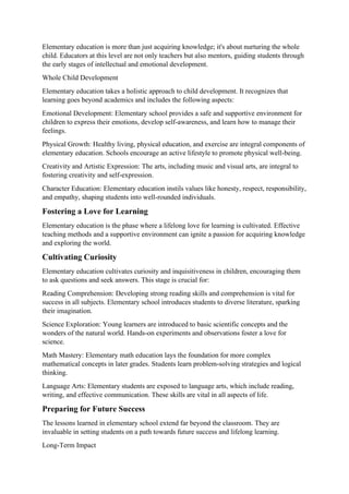 Building Strong Foundations: The Importance of Elementary Education ...