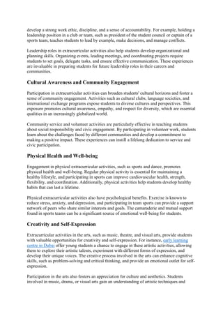 Extracurricular Activities: Enhancing Student Development Beyond the ...