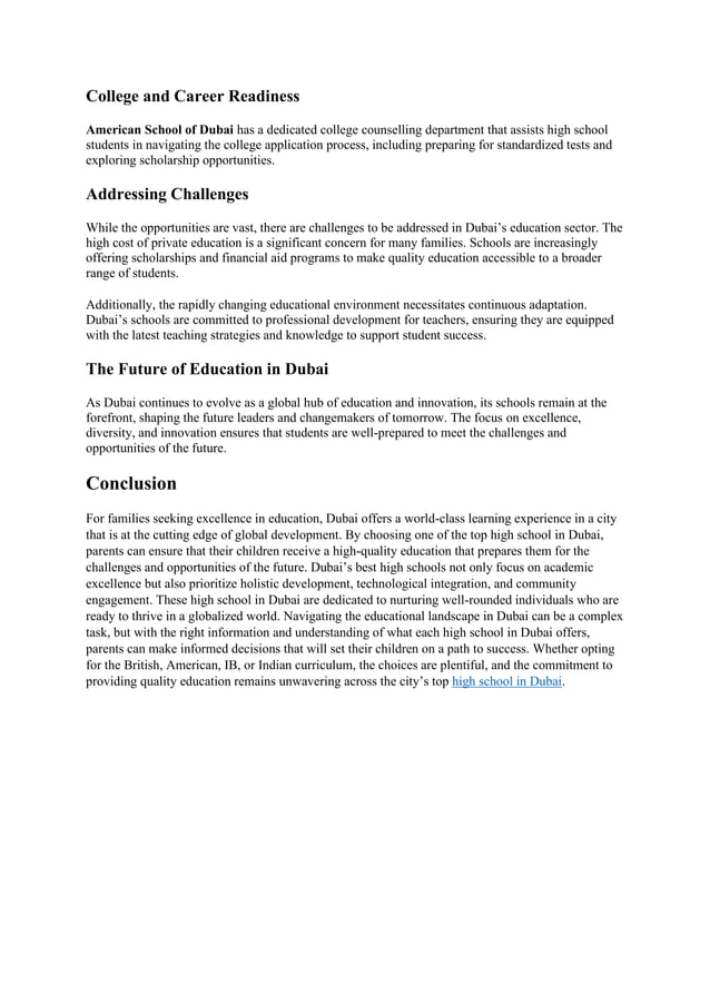 Navigating Excellence: A Guide to the Best Schools in Dubai | PDF