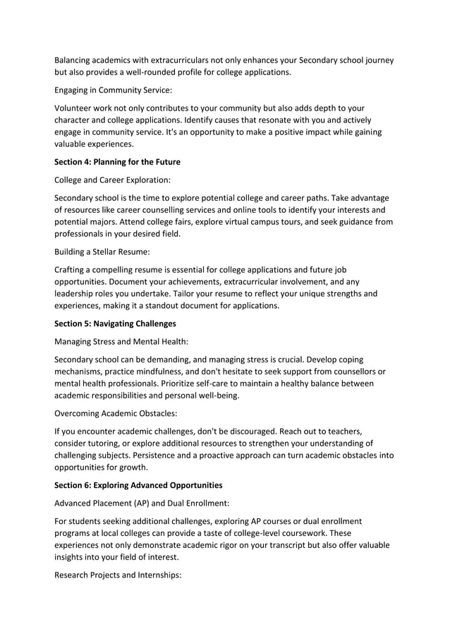 Navigating the Journey: A Comprehensive Guide to Secondary School ...