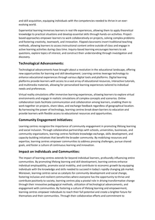 Innovative Approaches to Learning: Exploring the Impact of Learning Centers on Lifelong ...