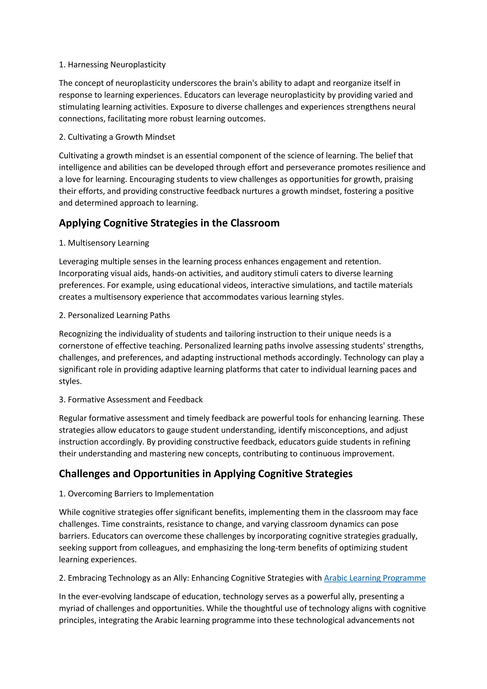 The Science of Learning: Exploring Cognitive Strategies for Student Success | PDF