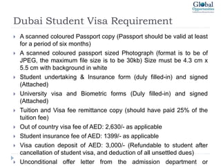 Dubai Student Visa Requirement | PPTX