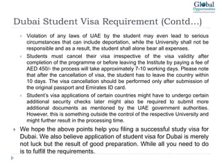 Dubai Student Visa Requirement | PPTX