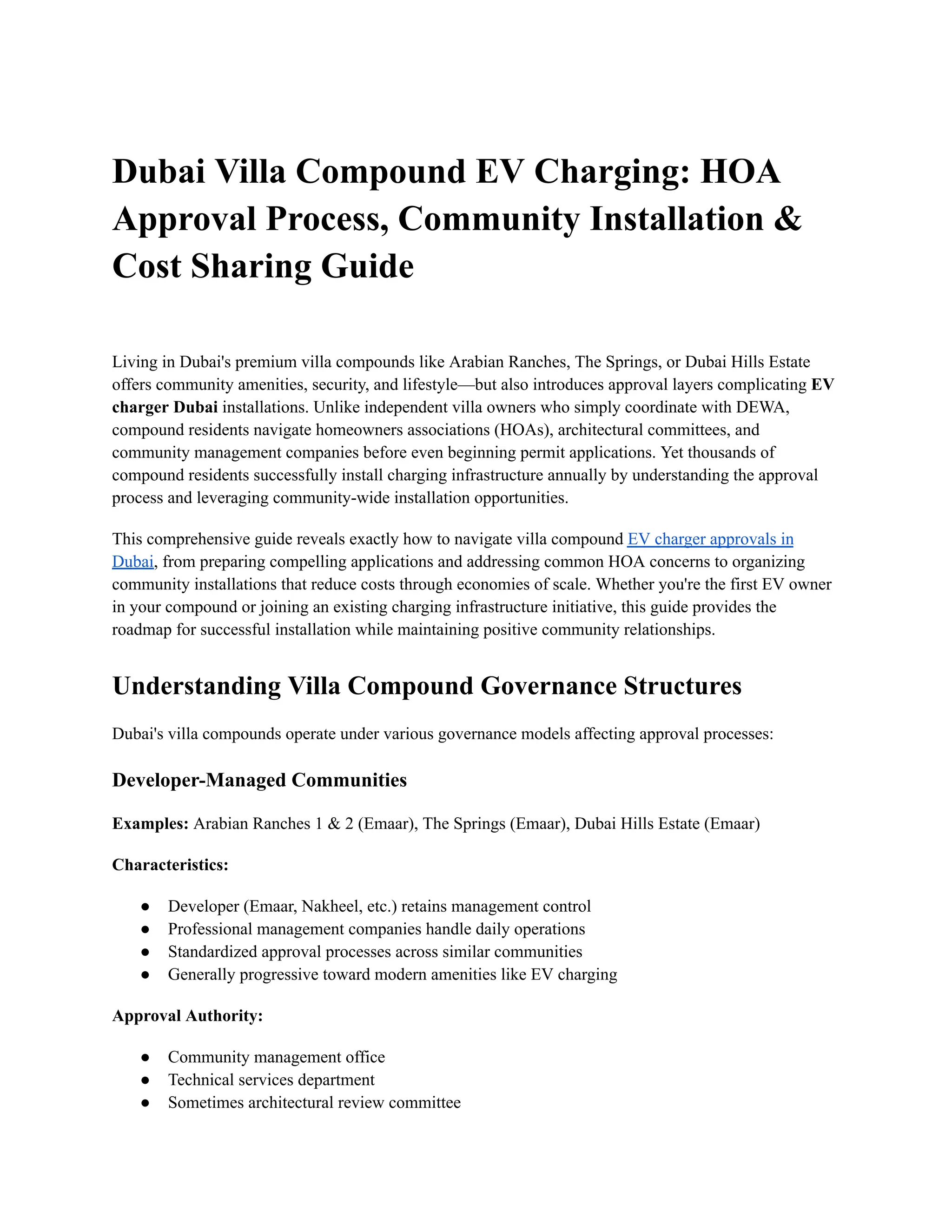 Dubai Villa Compound EV Charging_ HOA Approval Process, Community ...