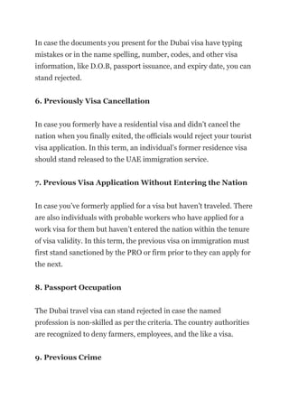 Dubai Visa Rejection | PDF
