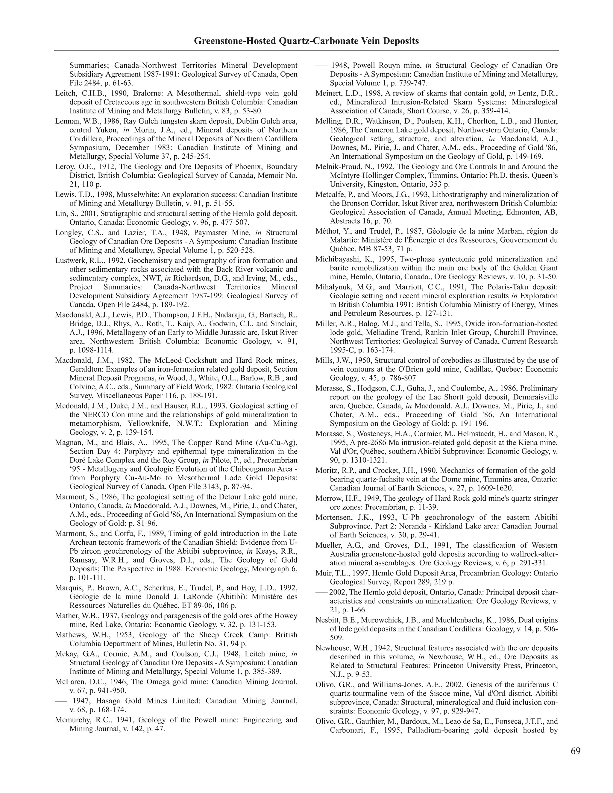 GREENSTONE-HOSTED QUARTZ-CARBONATE VEIN DEPOSITS | PDF