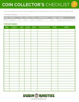 Coin Collectors Checklist | PDF