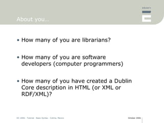 Dublin Core Basic Syntax Tutorial | PPT