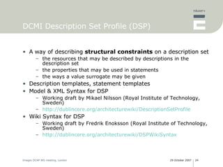 Dublin Core, the DCMI Abstract Model & DC Application Profiles | PPT | Technology & Computing