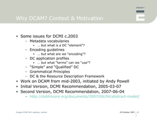 Dublin Core, the DCMI Abstract Model & DC Application Profiles | PPT | Technology & Computing