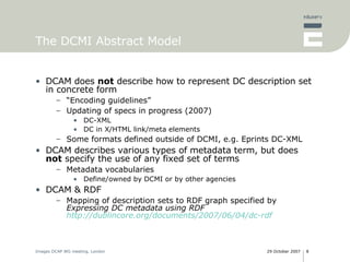 Dublin Core, the DCMI Abstract Model & DC Application Profiles | PPT | Technology & Computing