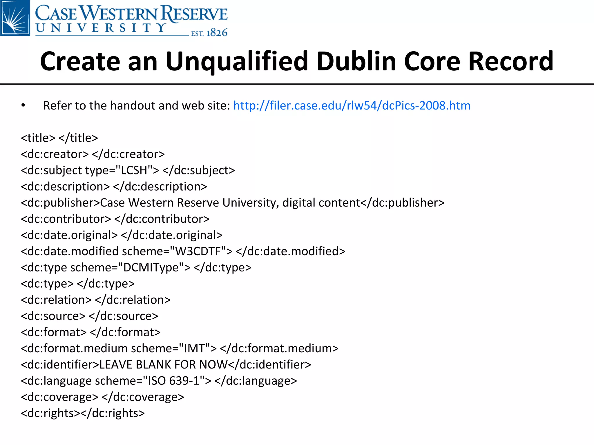 Dublin Core Intro | PPT