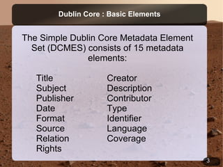 Dublin core Presentation | ODP