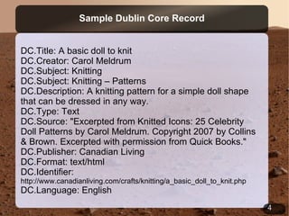 Dublin core Presentation | ODP