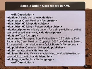 Dublin core Presentation | ODP