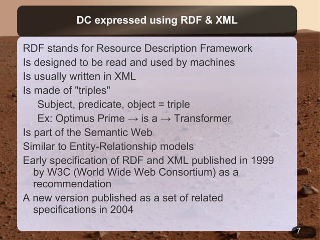 Dublin core Presentation | ODP