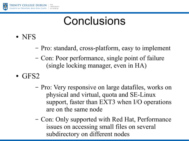 Filesystem Comparison: NFS vs GFS2 vs OCFS2 | PDF | Computer Software and Applications | Computing