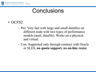 Filesystem Comparison: NFS vs GFS2 vs OCFS2 | PDF