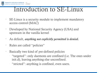Protecting confidential files using SE-Linux | PPT