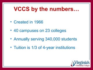 Chancellor's 10 minute VCCS Tour | PPT