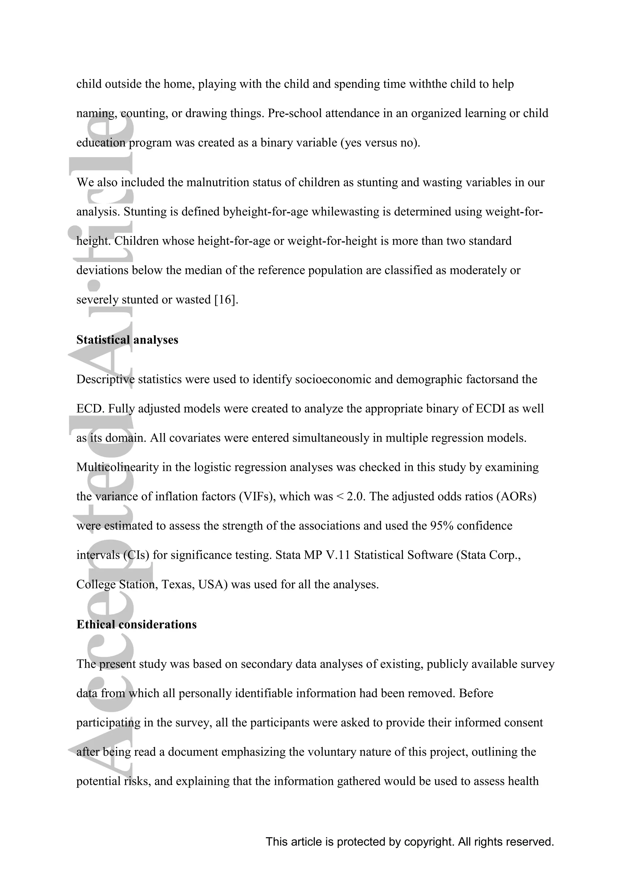 Developmental risk factors in Vietnamese preschool-age children: Cross-sectional survey | PDF