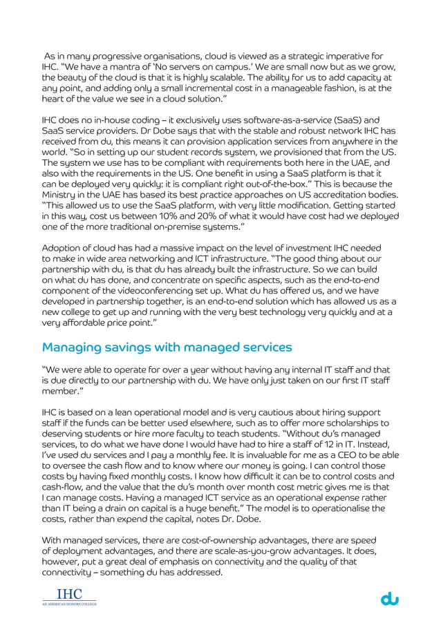 du IHC Case Study 2013 | PDF