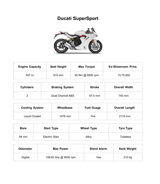 Ducati Bikes Price List In India | PDF